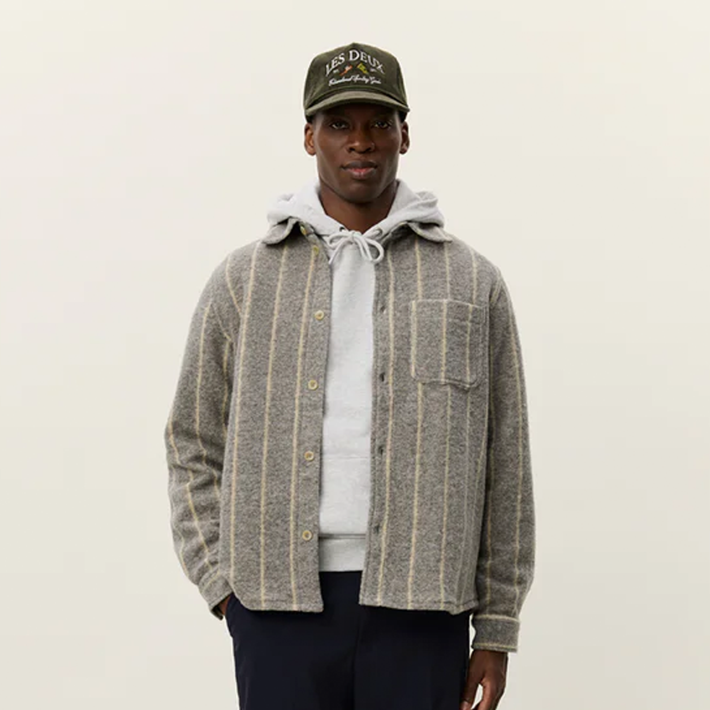 Lennon Wool Pinstripe Overshirt | DLM Supply