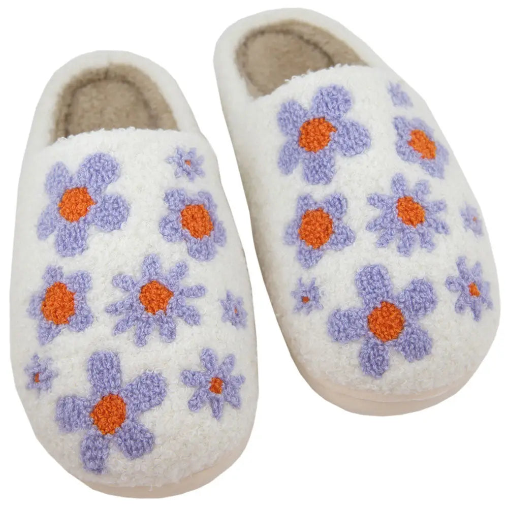 Lilac Daisy All Over Slippers | DLM Supply